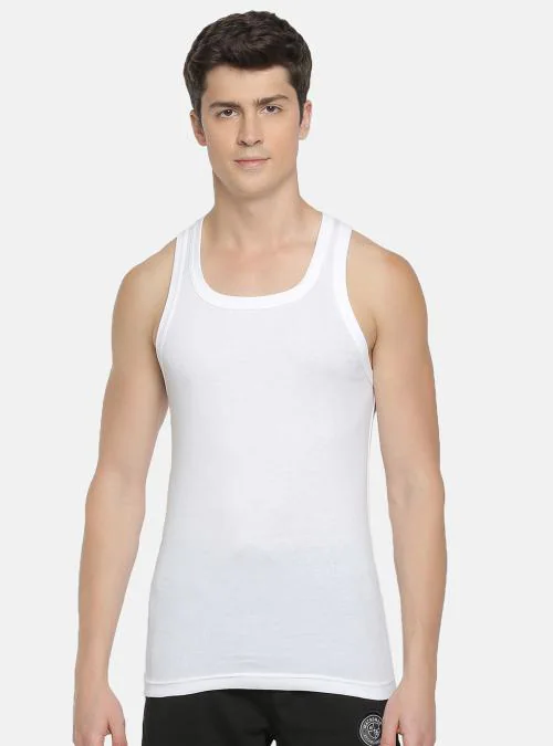 Buy Rupa Macroman M Series Men's White Solid 100% Cotton Vest Online at ...