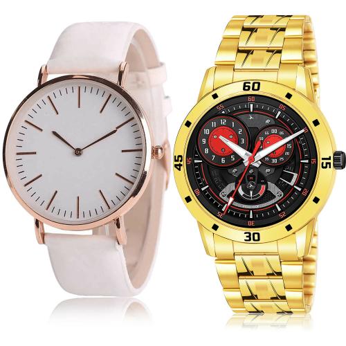 Buy TIMENTER New Royal Sunlight Color Change And Gold Chain White And ...