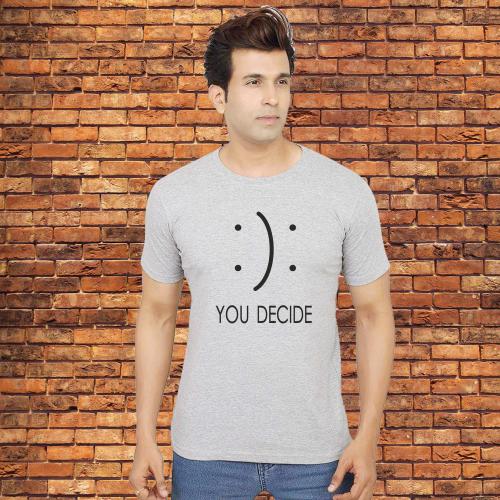 Buy Tee Town You Decide Cotton Round Neck Tshirt for mens Grey| T shirt ...