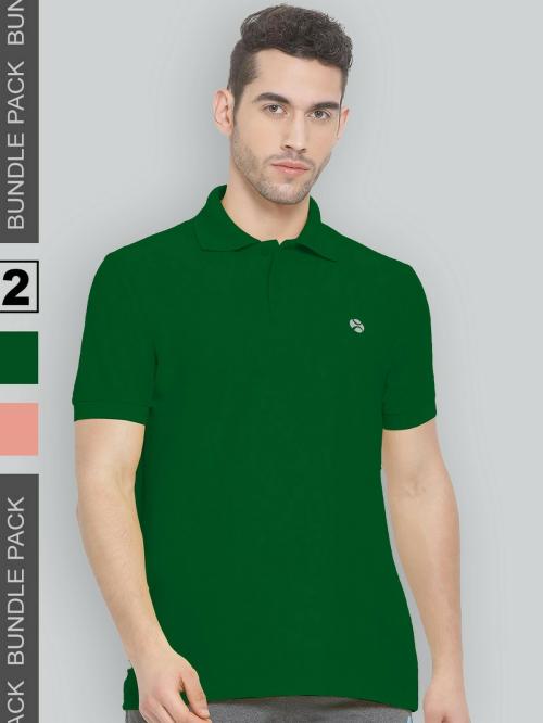 Buy Lux Nitro Combo Pack Polo T-shirt For Men Bottle Green & Spiced ...