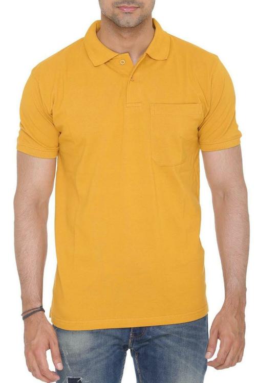 Buy Colors and Blends Men Mustard Solid Standard Length Polos Online at ...