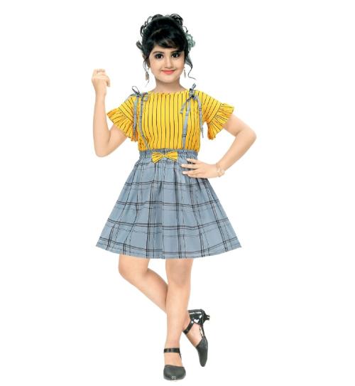 Buy RIDA DRESSES for Girls Full Length Frocks, Cotton Blend, stipe ...