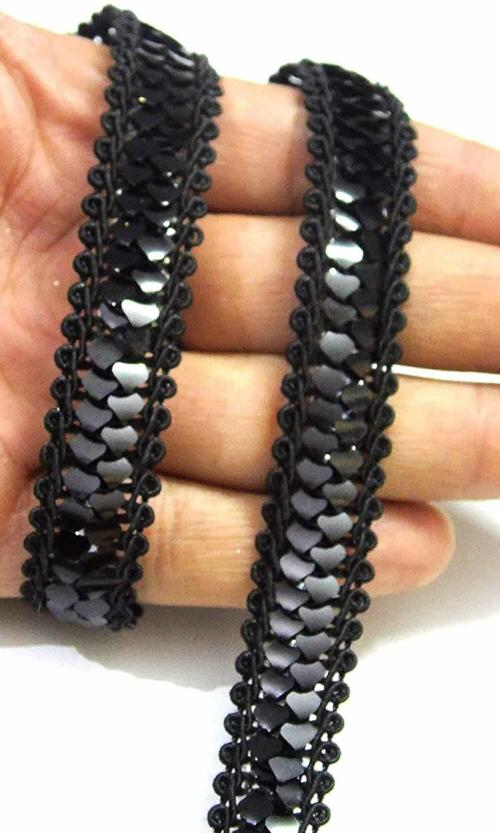 Buy Mezin Black Samosa Jhalar Fancy Unique Lace Border for Bridal ...