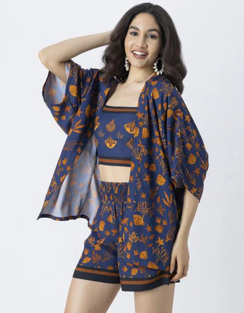 Buy Moomaya Women's Printed 3 Piece Cord Set, Vacation Co-Ords For ...