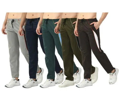 Buy IndiWeaves Mens Solid Polyester Lower/Track Pants (Pack of 5 ...
