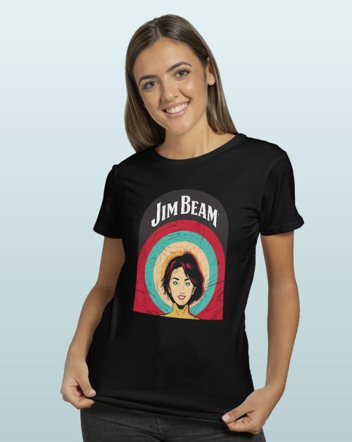 Buy Macmerise Jim Beam Character Black Black T-shirt for Womens Online ...