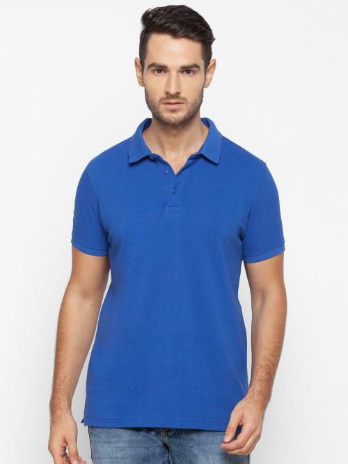 Buy Spykar Blue Cotton Slim Fit T-shirt For Men Online at Best Prices ...