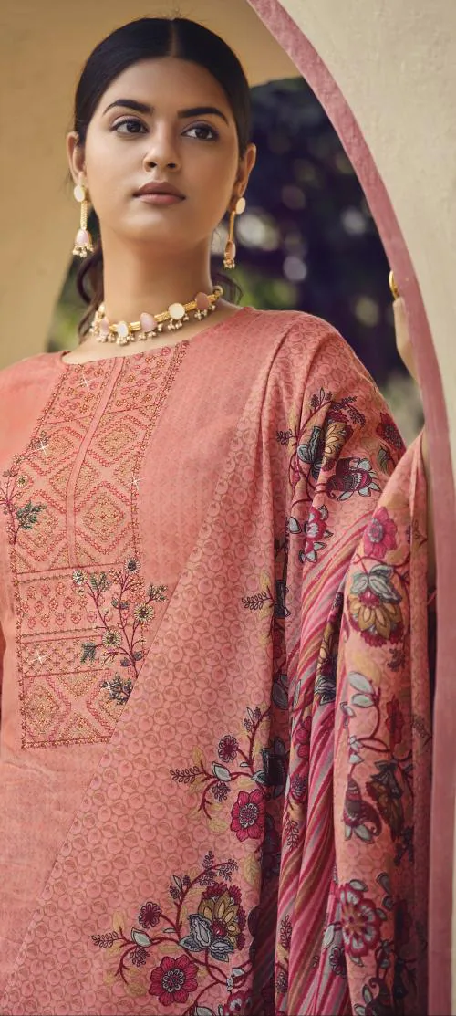 Buy THE JAZZBAAT Unstitched Pakistani Print Embroidered Cotton Salwar ...