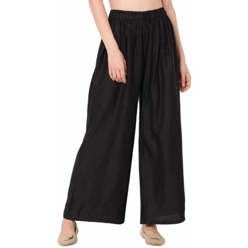 Buy Ethnic Girls Free Size Rayon Black Palazzo Pant Online at Best ...
