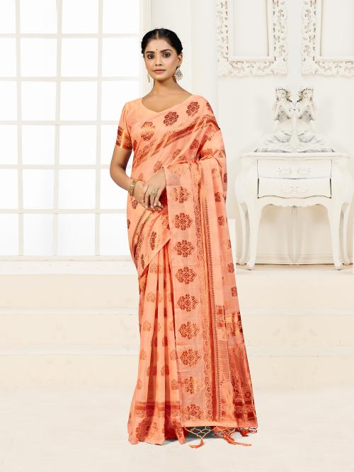 Buy Sweet Smile Fab stylish saree with blouse set-Gajri Online at Best ...