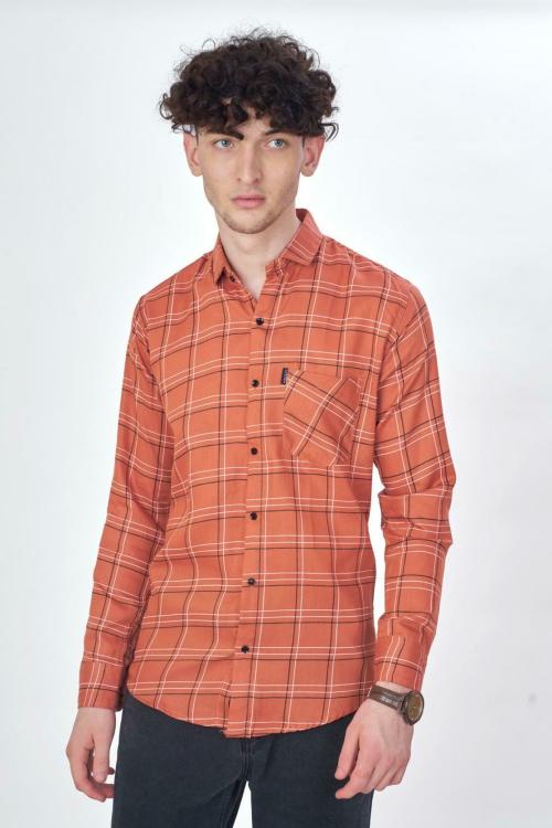 Buy somore Men Cotton Blend Pink Slim Checkered Full Sleeve Shirt (Pack ...