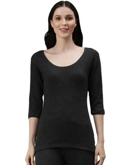 Buy Lux Parker Women's Black Solid Cotton Blend Thermal Vests Online at ...