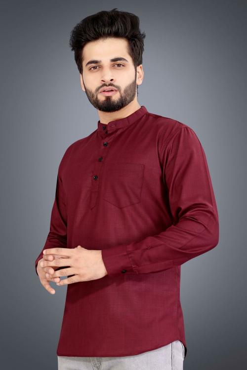 Buy SOPANI Men Solid Straight Kurta (Maroon) Online at Best Prices in India - JioMart.