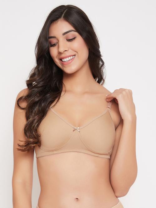 Buy Clovia Beige Solid Cotton Single Full Coverage Bra Online at Best Prices in India - JioMart.