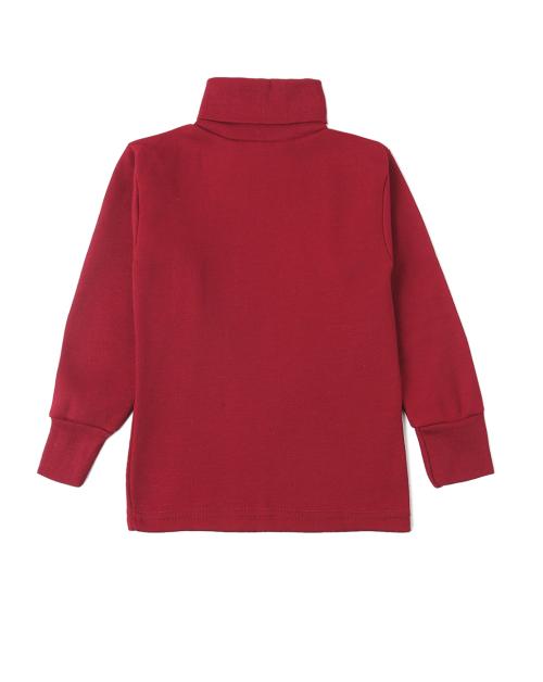 Buy LUX COTT'S WOOL Boys Maroon Solid Cotton Blend Thermal Tops Online ...