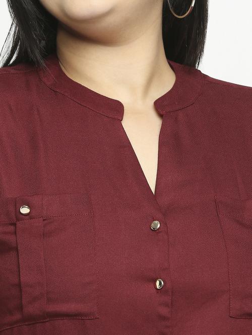 Buy Style Quotient Women Maroon Solid Plus Size Shirts Online at Best Prices in India - JioMart.