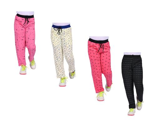 Buy KAYU Girls Cotton Printed Lower Track Pant (Pack of 4) Online at ...