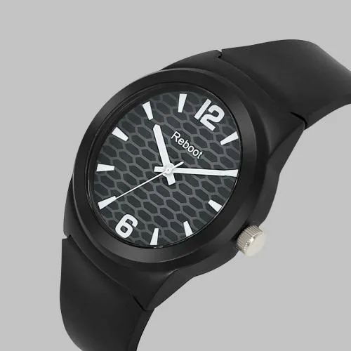 Buy Reboot Analog Black Dial Black Strap Watch For Men (RT001) Online ...