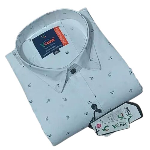 Buy VCOM Cotton Blend Long Sleeve Spread Collar Printed Casual Shirt ...