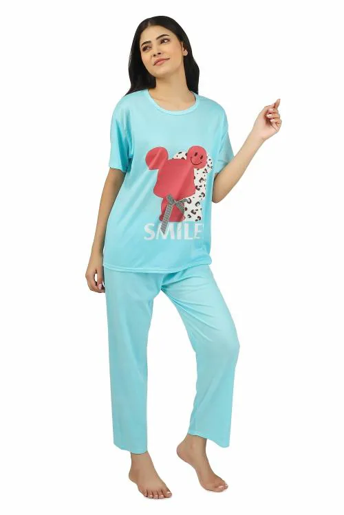 Buy AUREA Night Suit Set for Women | Cotton Printed Night Suit ...