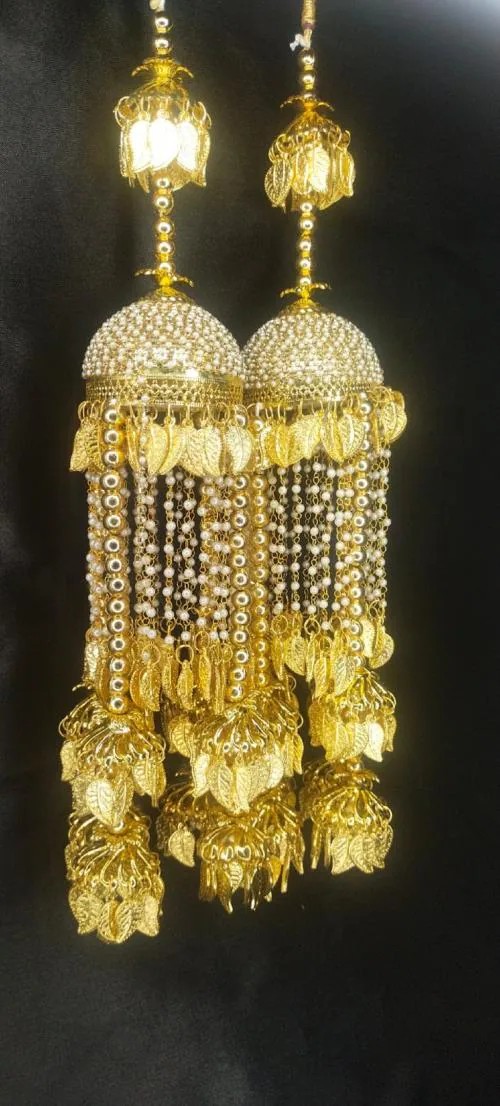 Buy KSK.KALIRA Gold Plated Beaded Brass Kalira Bridal Kaleere Set of 2 ...