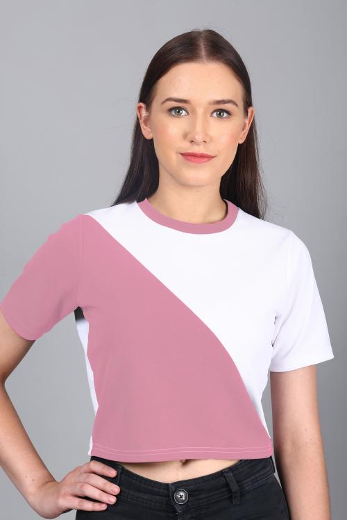 Buy Fasska Multicolor Crew Neck Half Sleeve Crop Top for Women Online ...