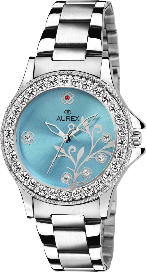 Buy Aurex Analog Blue Dial Silver Strap Watch For Women - (Ax-Lr506 ...