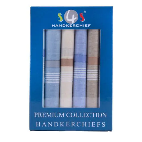 Buy S4S Men's 100% Cotton Premium Handkerchiefs Box Packing (Light ...