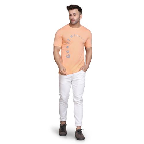 Buy Chiku Cherry half sleve mens cotton blend tshirt color Peach1 ...