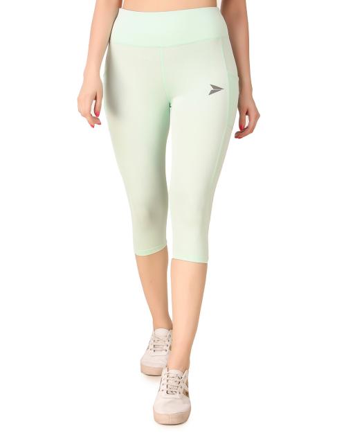 Buy FITINC Light Green Capri for Women with Mobile Pockets Online at ...