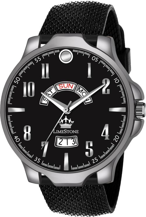 Buy LIMESTONE Analog Black Dial Black Strap Watch For Men (LS2958) Online at Best Prices in ...