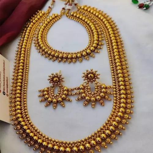 Buy Layken Gold Plated Traditional Look Bridal Style Long Necklace ...