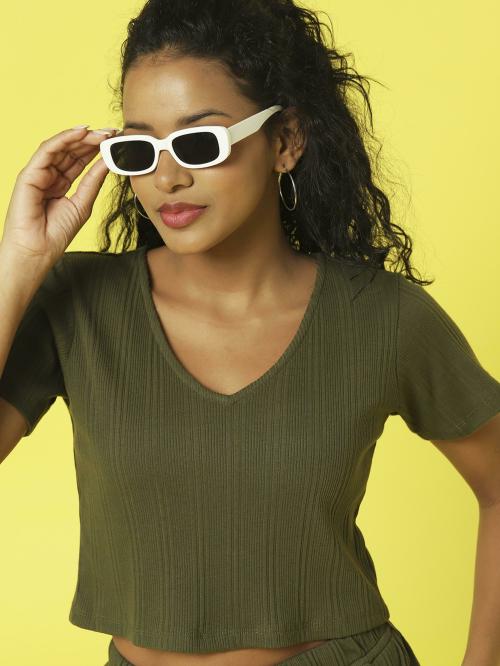 Buy Rigo Women Olive Rib Knit Co-ords Online at Best Prices in India ...