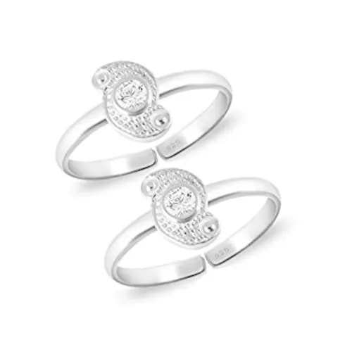 Buy Styleejewel Silver Metal White Cz Stone Toe Rings For Women-Sjtr72W ...
