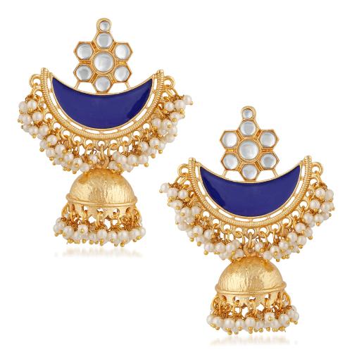 Buy Stefan Gold-Plated Chandbali Earring (Women And Girls) Online at ...