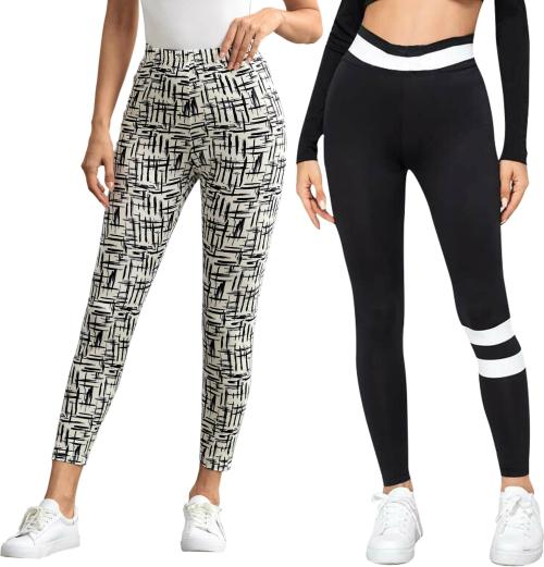 Buy Alisba Women Multicolor Solid Lycra Blend Pack Of 2 Jegging (Xl ...