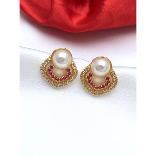 Buy FIRSTGLIT PREMIUM QUALITY MICROPLATED AD STONE PEARL STUD Online at ...