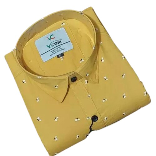 Buy VCOM Cotton Blend Long Sleeve Spread Collar Printed Casual Shirt ...