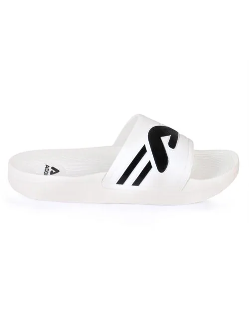 Buy ADDA TM-1001 Men White Solid Slide Online at Best Prices in India ...