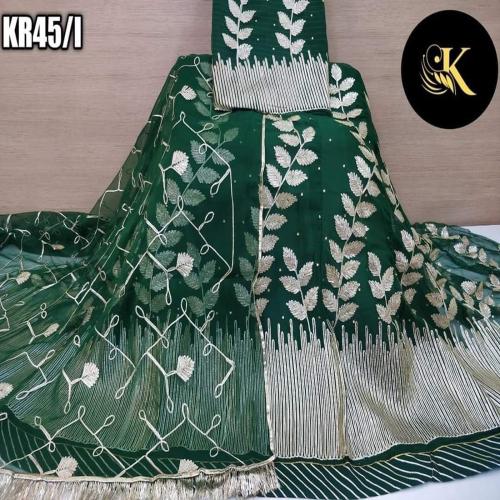 Buy PREET Premium Quality Women's Half Pure Barik Ribine Work Lehenga ...