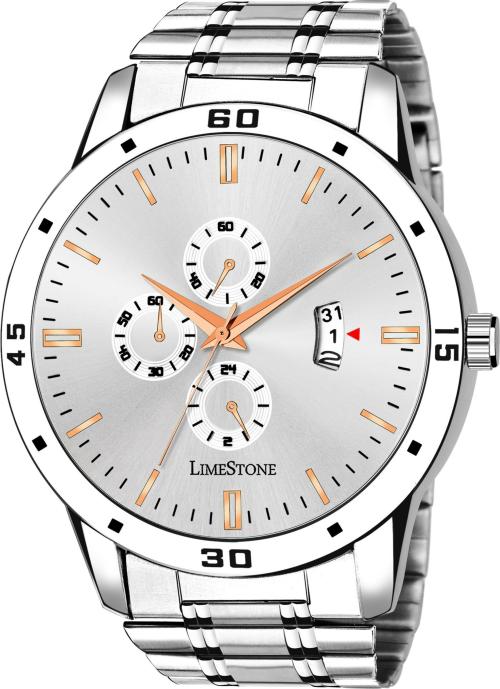 Buy LIMESTONE Analog Silver Dial Silver Strap Watch For Men (LS2961 ...