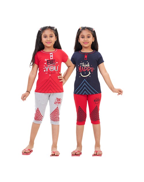 Buy MSP COLOURKIDS Girls Printed Half Sleeve Round Neck Tshirts And ...