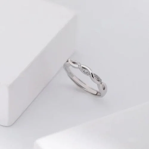 Buy JEWELBAY Sterling Silver Rings for Women, Intersecting Lines ...