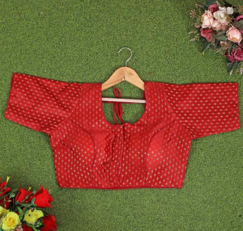 Buy Murliwala CREATION Women's Satin Jari Buti Printed Readymade Blouse ...