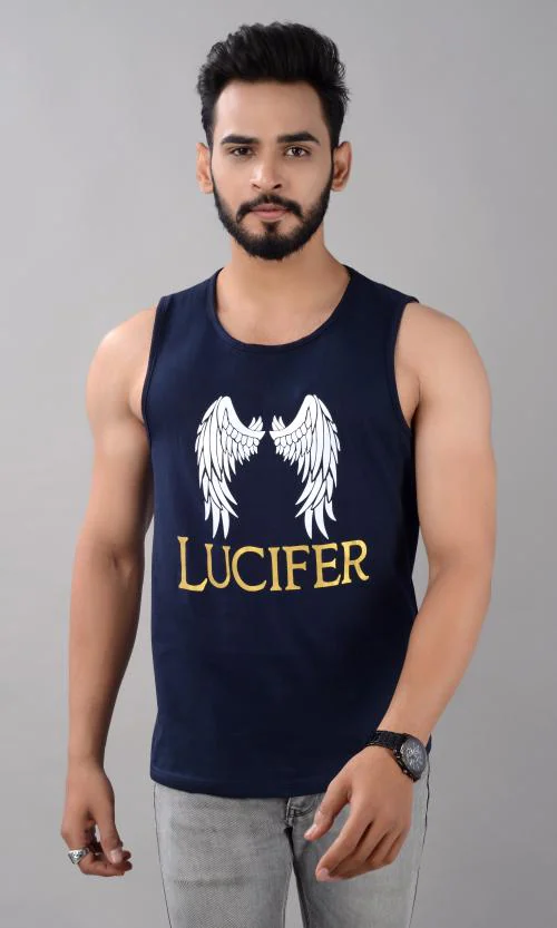 Buy VILLAIN Premium Printed Stylish Sando For Men - Navy Blue Online at ...