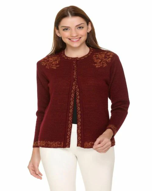 Buy Clapton Women Meh Solid Acrylic Blend Pack Of 1 Cardigan Online at ...