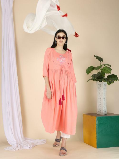 Buy ERISHA Erisha Womens Rayon Embroidered Kurta Online at Best Prices ...