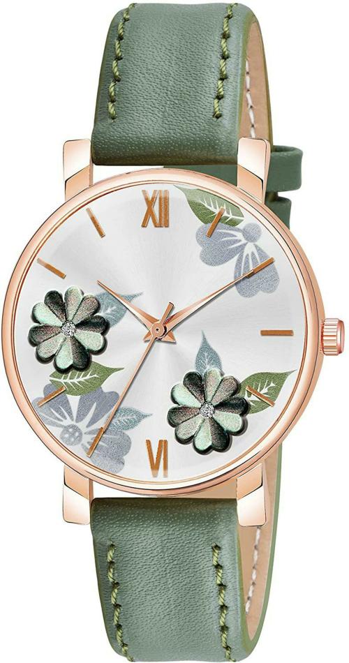 Buy DAINTY Multi-color Dial Green Strap Analog Watch For Girls Online ...