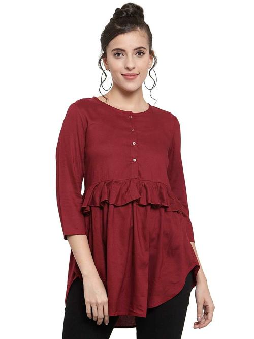Buy Tunic Nation Women Maroon Top Online at Best Prices in India - JioMart.