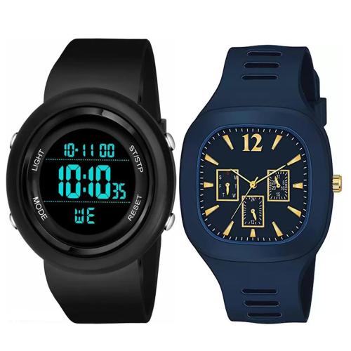 Buy Red Fish New Black and Blue Round Shape Dial Digital Waterproof ...